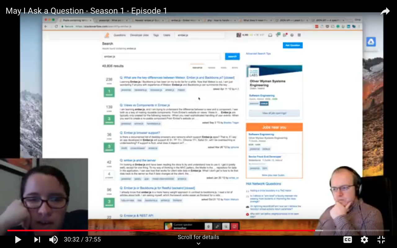 Emberjs Stack Overflow Livestreams Return